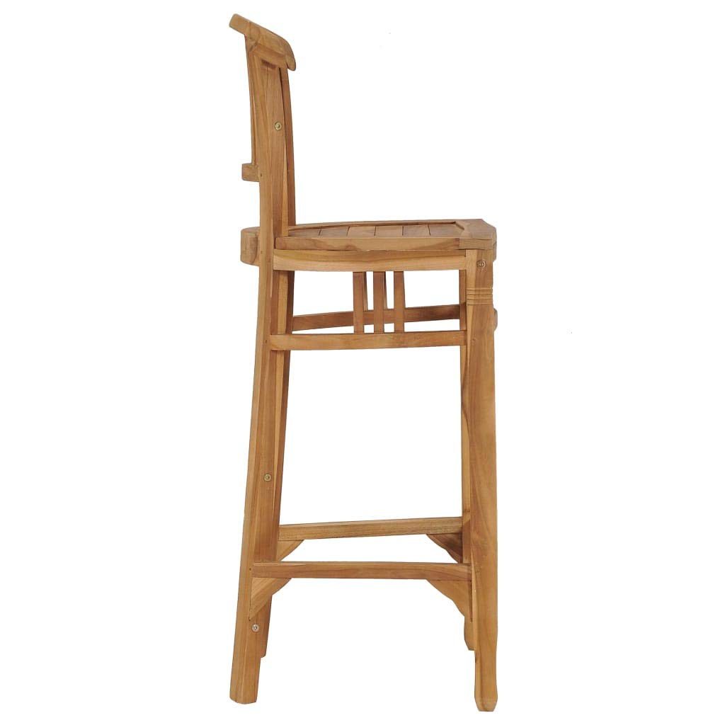vidaXL Solid Teak Wood Bar Stool - Scandinavian-Style Indoor/Outdoor Seating Ideal for Kitchen, Dining Room and Garden Area - Durable Weather Resistant Finish