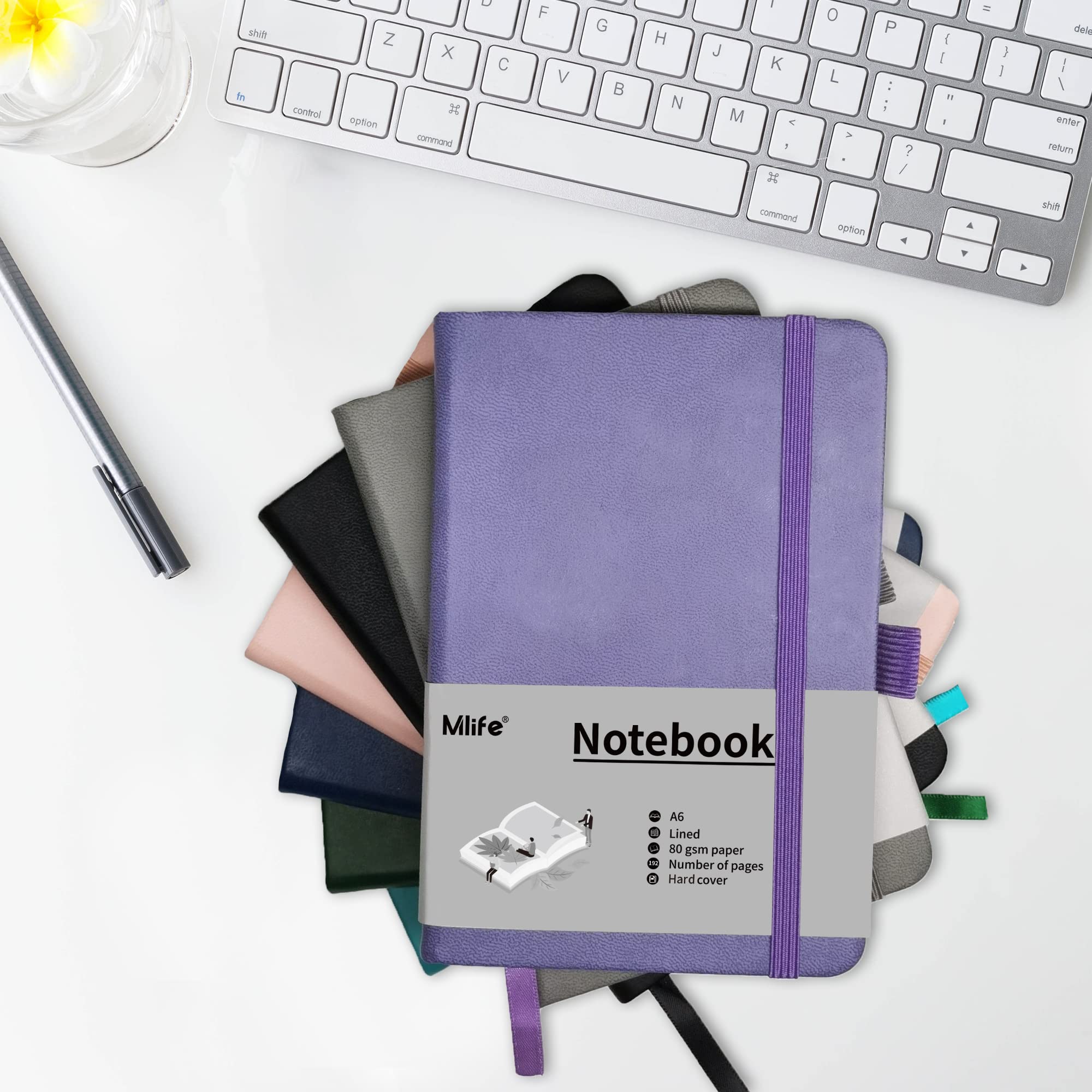 A6 Small Journal Notebook, Lined Pocket Notebook with Pen Holder, Mini Notebook Hardcover, 192 Pages, 3.9 inches * 5.5 inches Jurnal for Women and Man(1PACK Pink)
