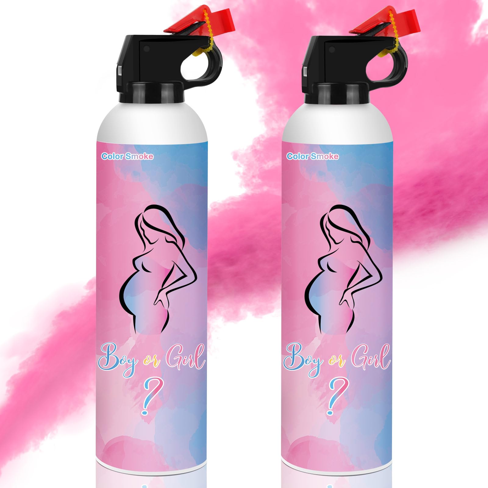Gender Reveal Fire Extinguisher, Pink Gender Reveal Decor, Baby Girl Reveal Party Supplies 100% Biodegragable for Gender Reveal Decorations(2 Pack)