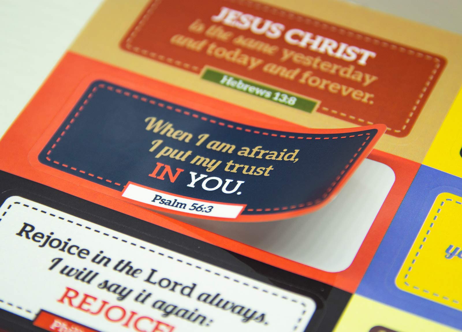 reussir Bible Verse Stickers (Set of 48 Stickers with 24 Inspirational Christian Quotes) 1" x 2.5" Scripture Stickers