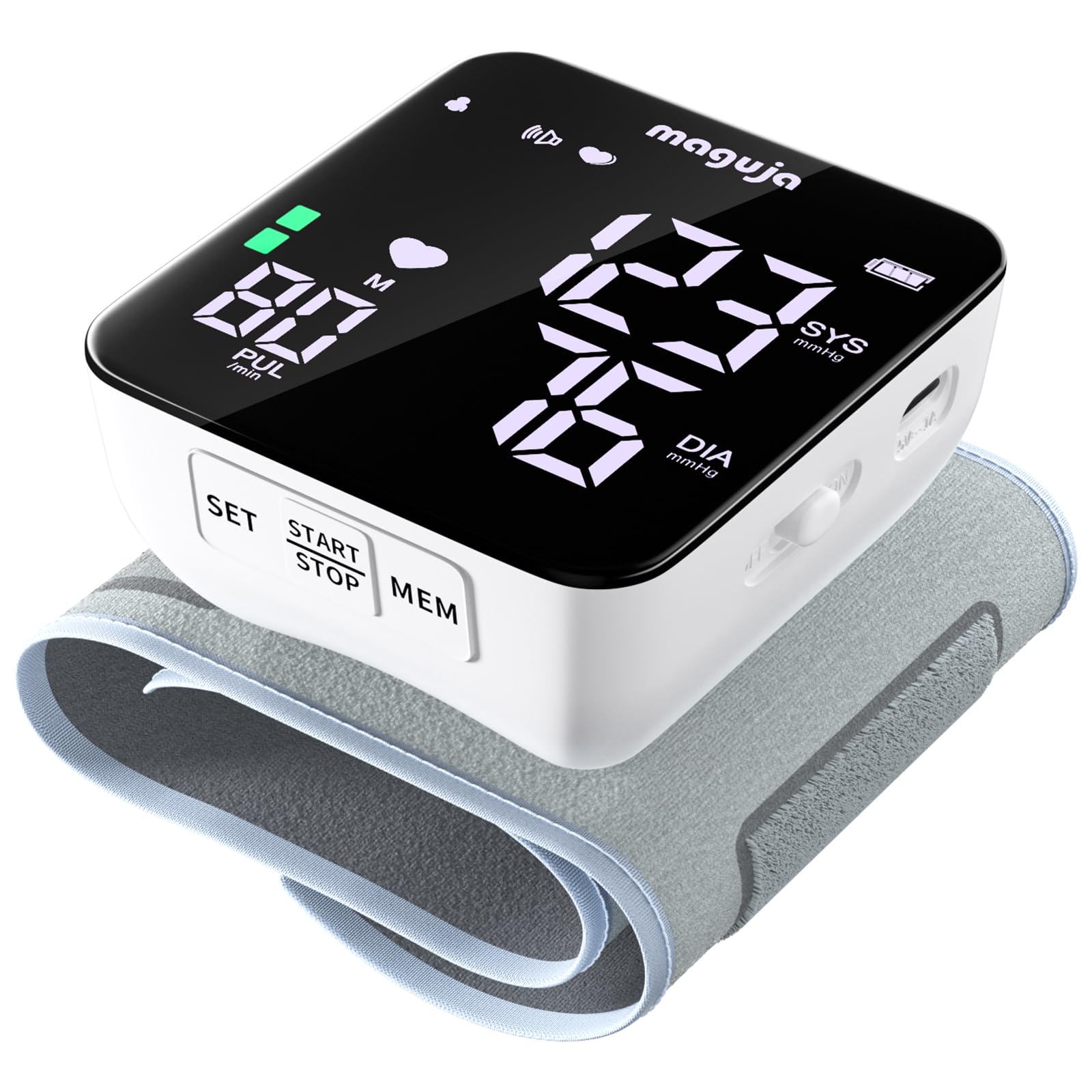 Blood Pressure Monitors for Home Use, maguja Rechargeable Blood Pressure Cuff Wrist Electronic Sphygmomanometer BP Monitors with Voice Broadcast, 180 Memory Storage for 2 Users