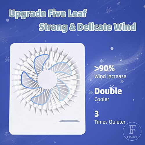 FrSara Fan USB Desk Personal Fan, 4.5Lnch,Long Battery Life, Quiet Portable Mini Table Fan, Three Wind Speed Adjustment, Small Portable and Personal Fan Perfect for Use in Home, Office, Desktop