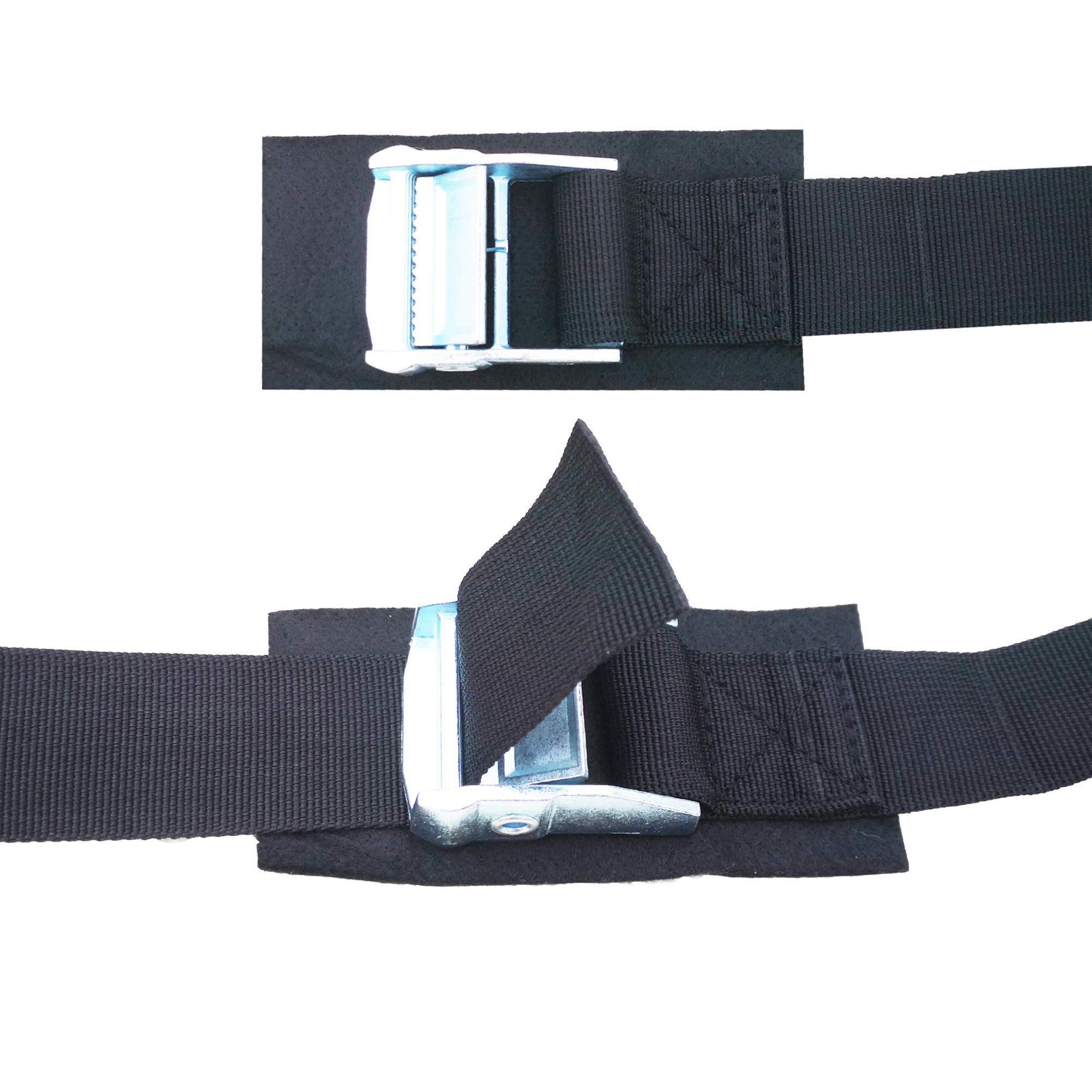 Alfa Gear All Purpose Tie Down Straps Great for Boat/Motorcycle/Scooter/Jet ski/Kayak/SUP/Canoe/Ski Board 1200 lbs Capacity 1.5" Width (Black)