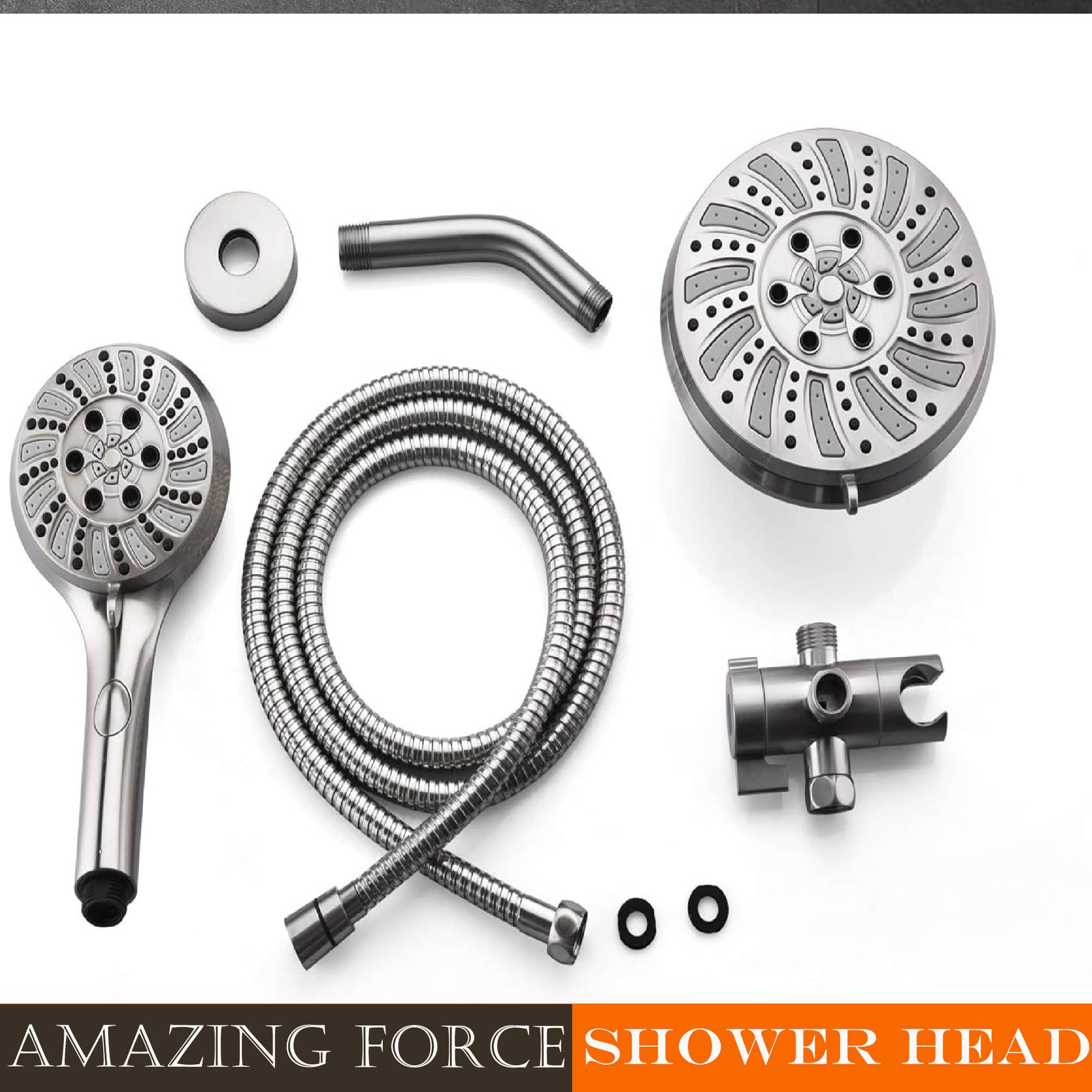 AMAZING FORCE Shower Head,6 Spray Mode Handheld High Pressure Showerhead,4.3 inch
