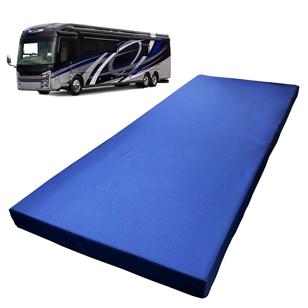 Foamma 4” x 48” x 75” Water Resistant Gel Memory Foam RV Bunk Mattress, Firm High Density Foam Base, Comfortable and Durable Polyester Cover, Truck, Camper, Travel Trailer, Made in USA!