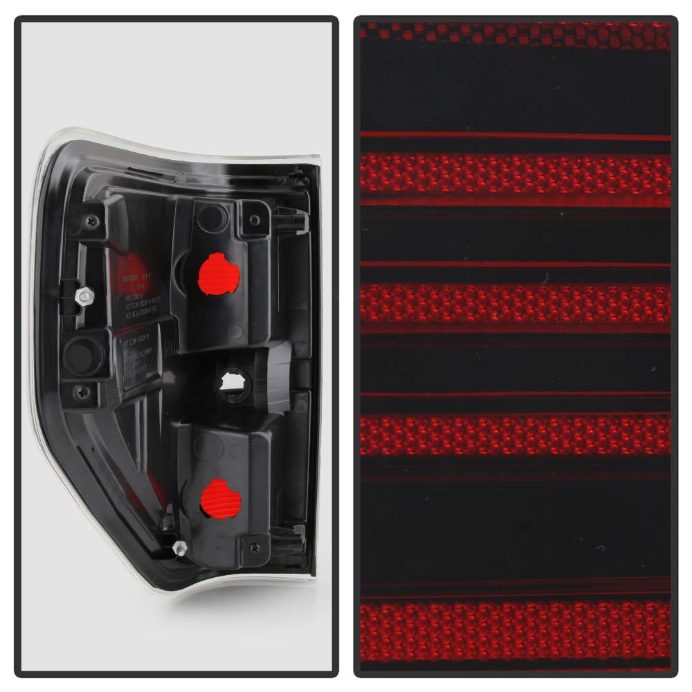 ACANII - For 2009-2014 Ford F150 Styleside Pickup Truck w/Black Trim Tail Lights Brake Lamps Pair Driver+Passenger Side