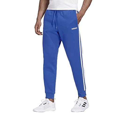 adidas mens Essentials 3-Stripes Tapered Cuffed Pants Team Royal Blue/White Large/Long