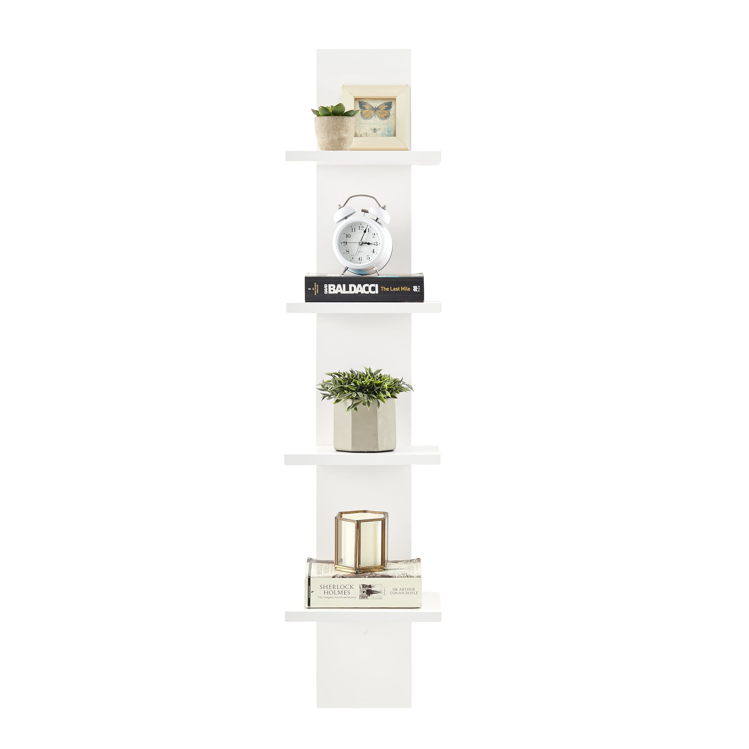 Danya B. Arica Utility Column 4-Tier Spine Wall Shelves (White)