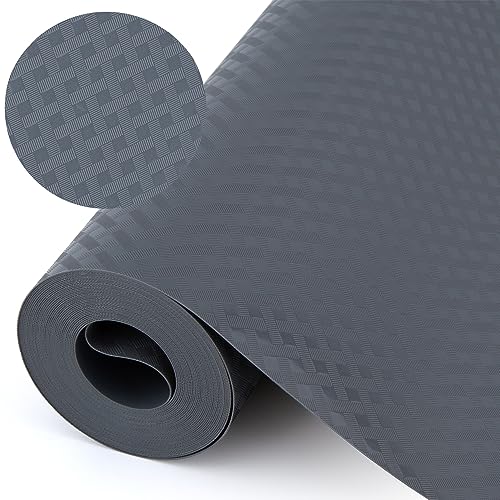Corodo Shelf Liner, 12 Inch x 20 FT Non Adhesive Drawer Liner, Washable Shelf Liners for Kitchen Cabinets, Waterproof Non Slip Refrigerator Liners, Grey