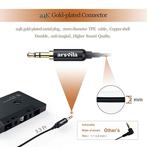Car Audio aux Cassette Adapter and a Type C to 3.5mm Audio Aux Jack Adapter,Compatible for Google , Samsung , Xiaomi , Huawei All Type C Port Devices.