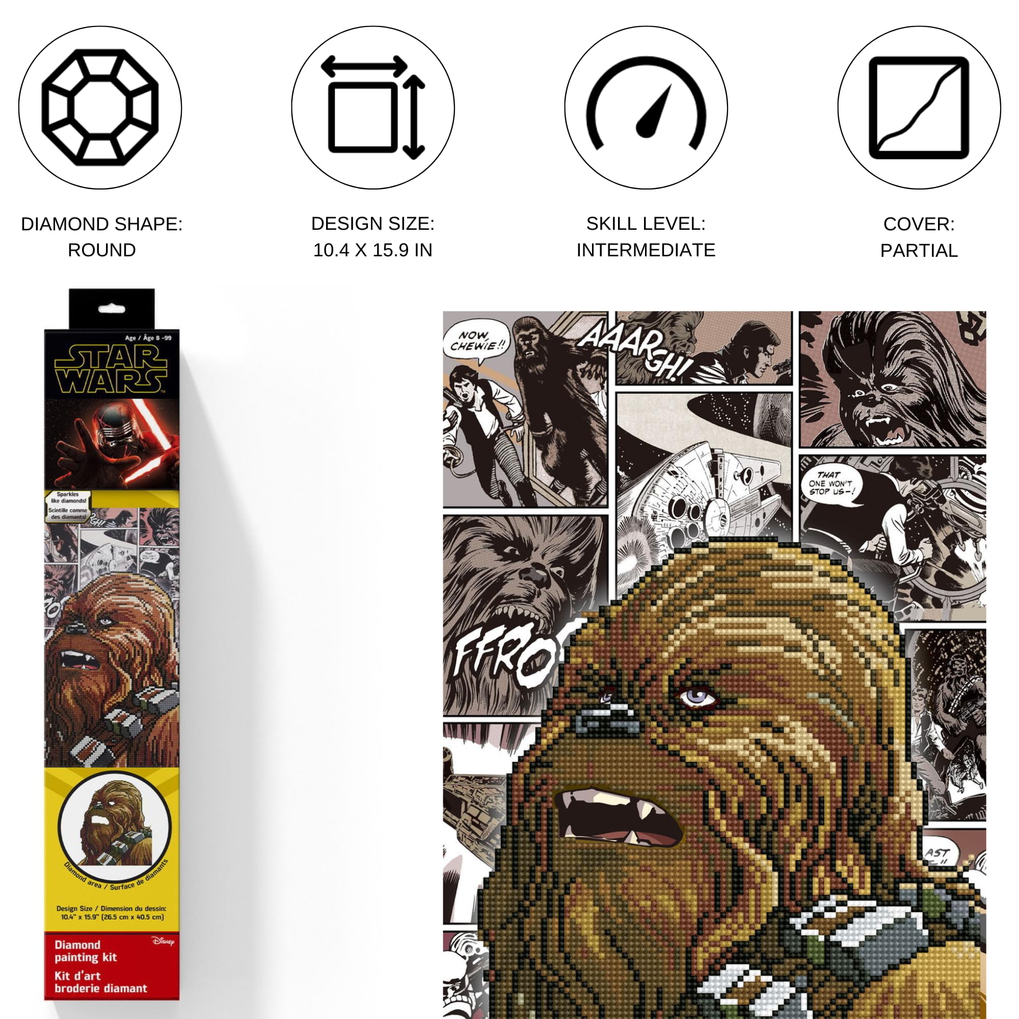 DIAMOND DOTZ ® - Star Wars Chewbacca Diamond Painting Artwork Kit, Star Wars Diamond Art, Star Wars Diamond Painting, Diamond Art Star Wars, Diamond Painting Star Wars