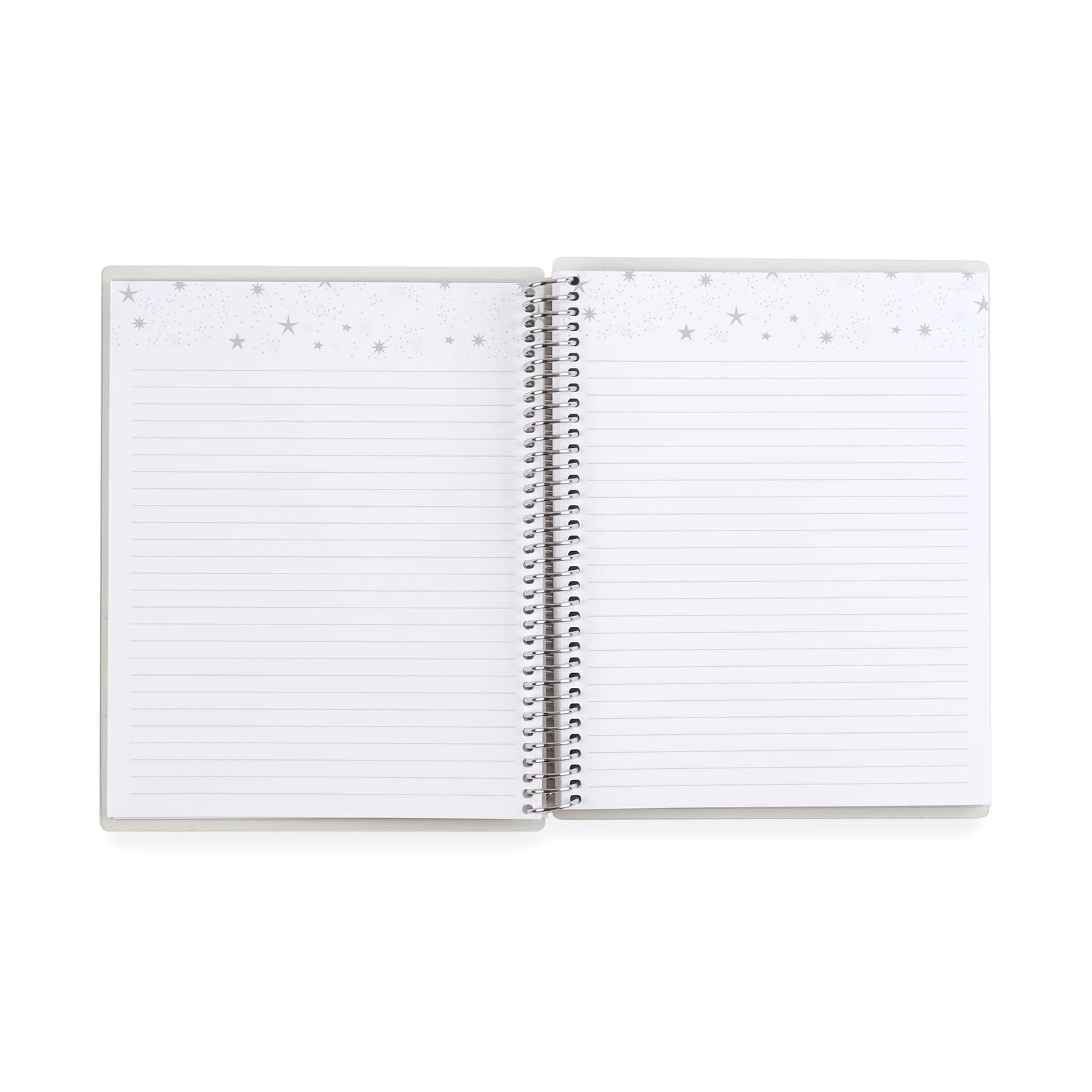 7" x 9" Spiral - Bound College Ruled Notebook – Starry Sky. 160 Lined Page Note Taking & Writing Notebook. 80 Lb. Thick Mohawk Paper. Stickers Included by Erin Condren.