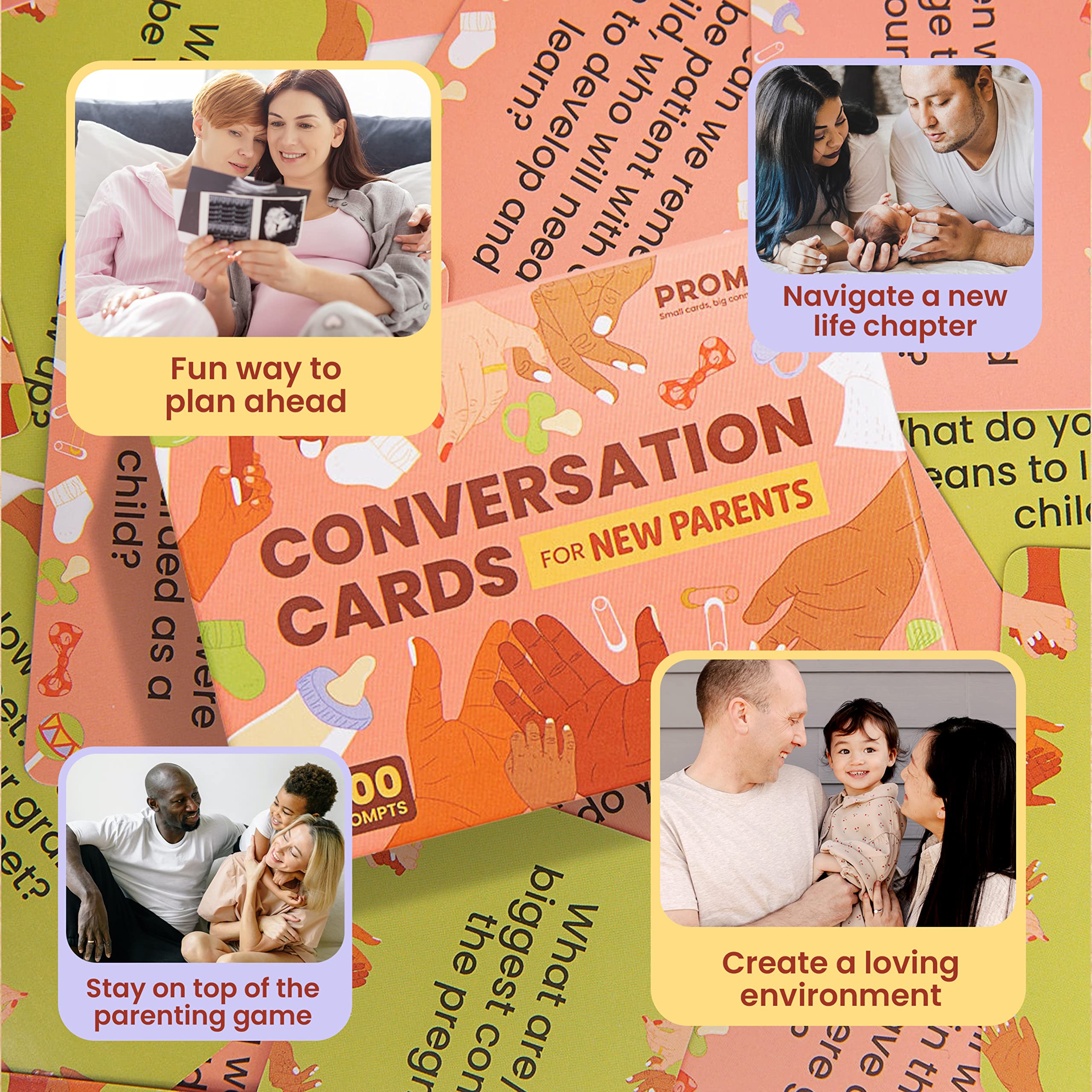 400 Conversation Cards for New Parents - Fun Questions to Connect and Talk About Parenting Essentials β Gift for New Mom Gifts for New Dad - Conversation Starters for Couples Gifts
