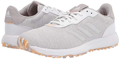adidas mens Golf Shoe, Grey/White/Hazy Orange, 11 US
