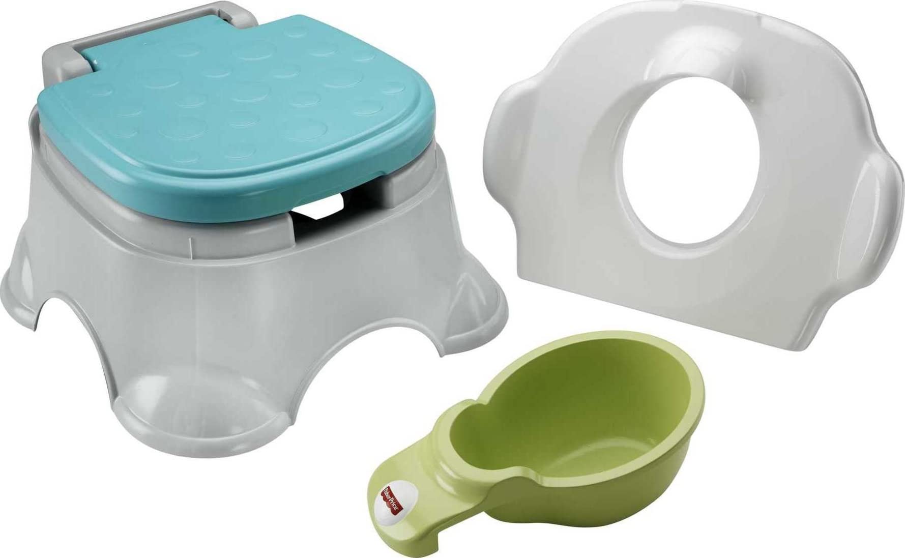 Fisher-Price Toddler Toilet Royal Stepstool Potty Training Seat with Music plus Removable Ring and Bowl, Blue