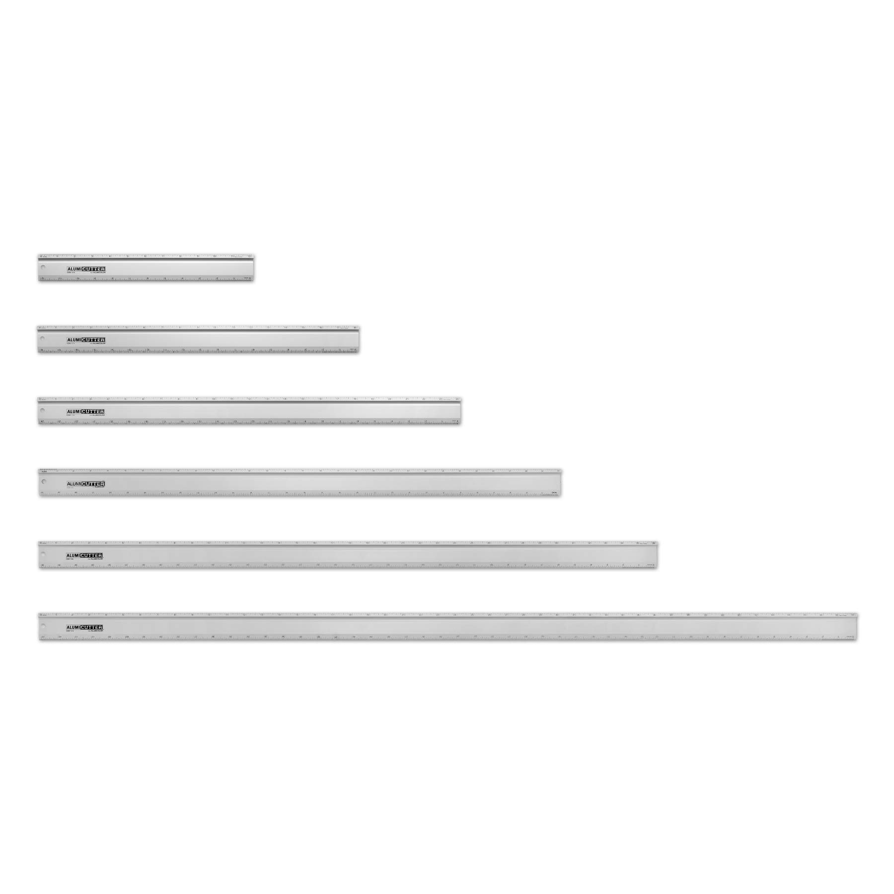 Alumicolor AlumiCutter Aluminum Straight Edge w/Blade for Office, School, Engineering and Framing, 18IN, Silver
