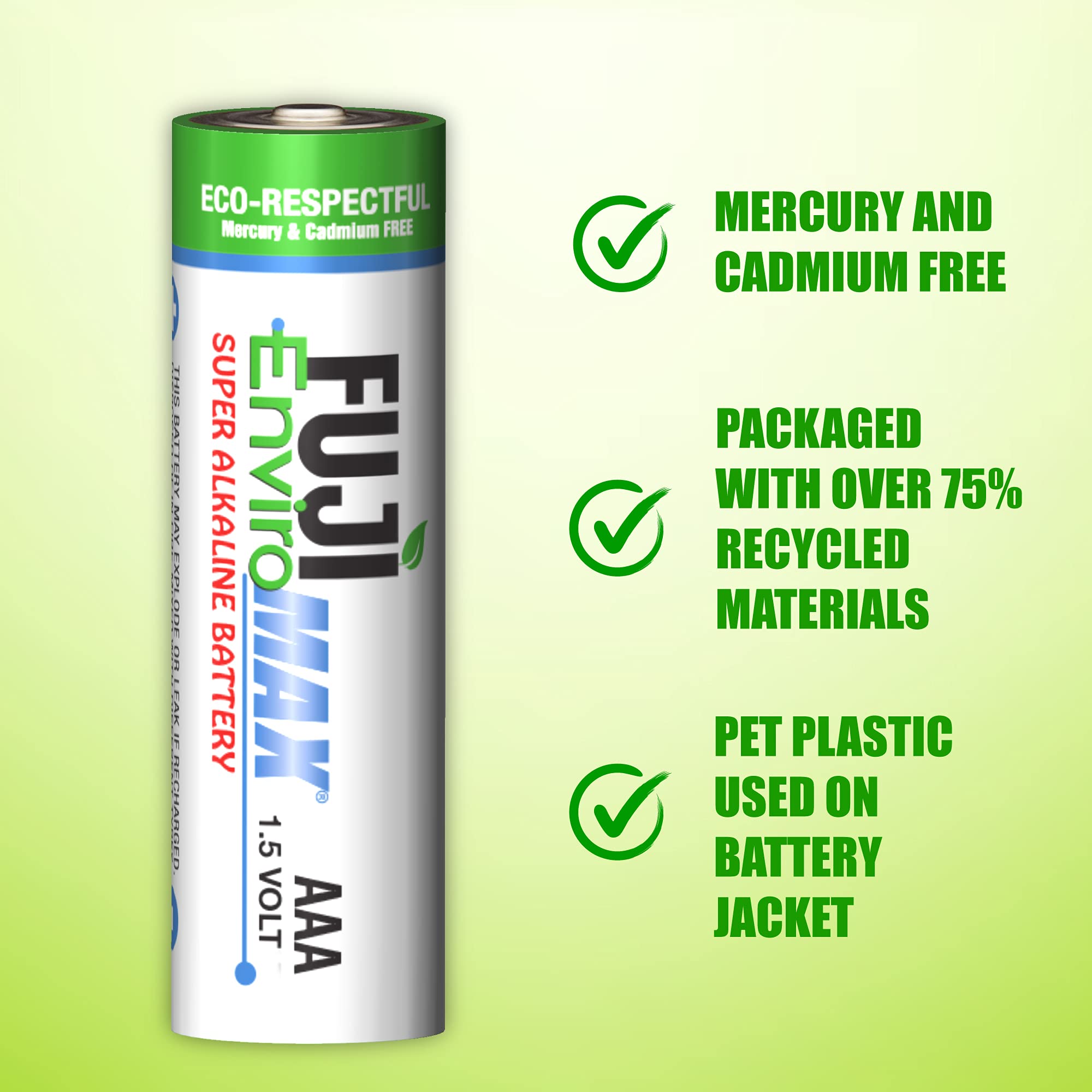 Fuji Enviromax 4400BP4 EnviroMax AAA Super Alkaline Batteries (4 Pack), White, 4 CT