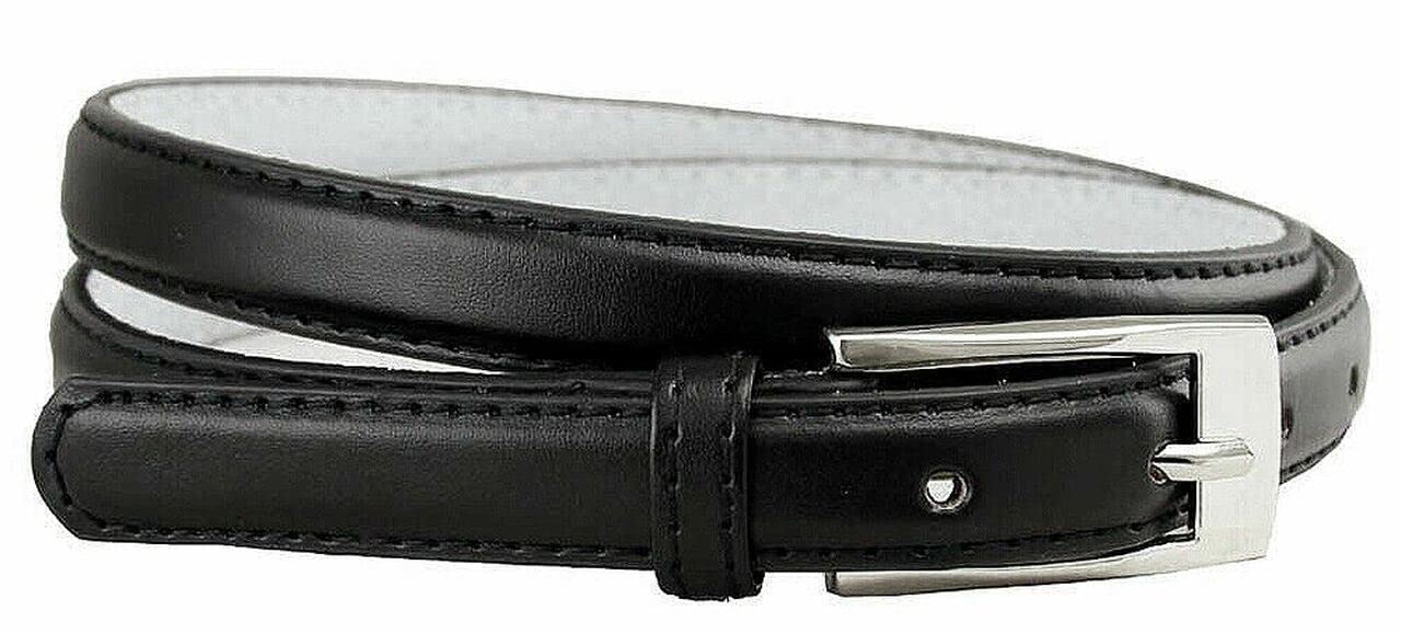 7055 Women's Betls Ladies Fashion Skinny Soft Dress Casual Leather Belt 3/4"(19mm) wide (Black, XXL)