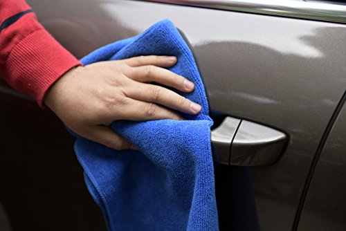 CARCAREZ Microfiber Cleaning Cloths Strong Absorption with Fine Workmanship, Non-Abrasive Microfiber Towels for Home, Cleaning Rags for Cars, 16'' x 16'', 12-Pack
