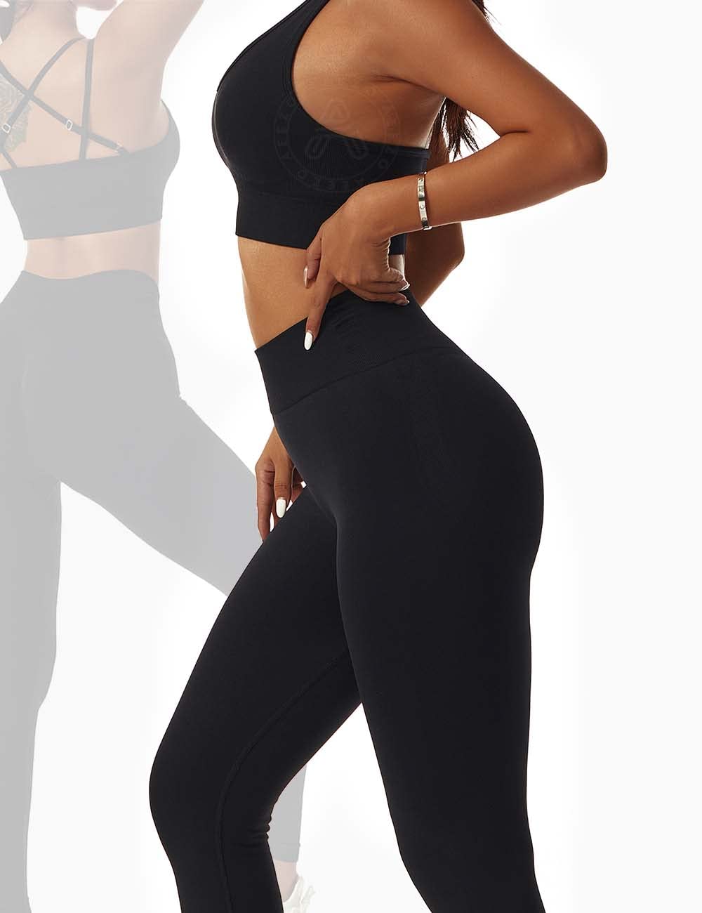 AEEZO Women's Scrunch Seamless Yoga Leggings Curve Butt Lifting Smile Workout Yoga Pants