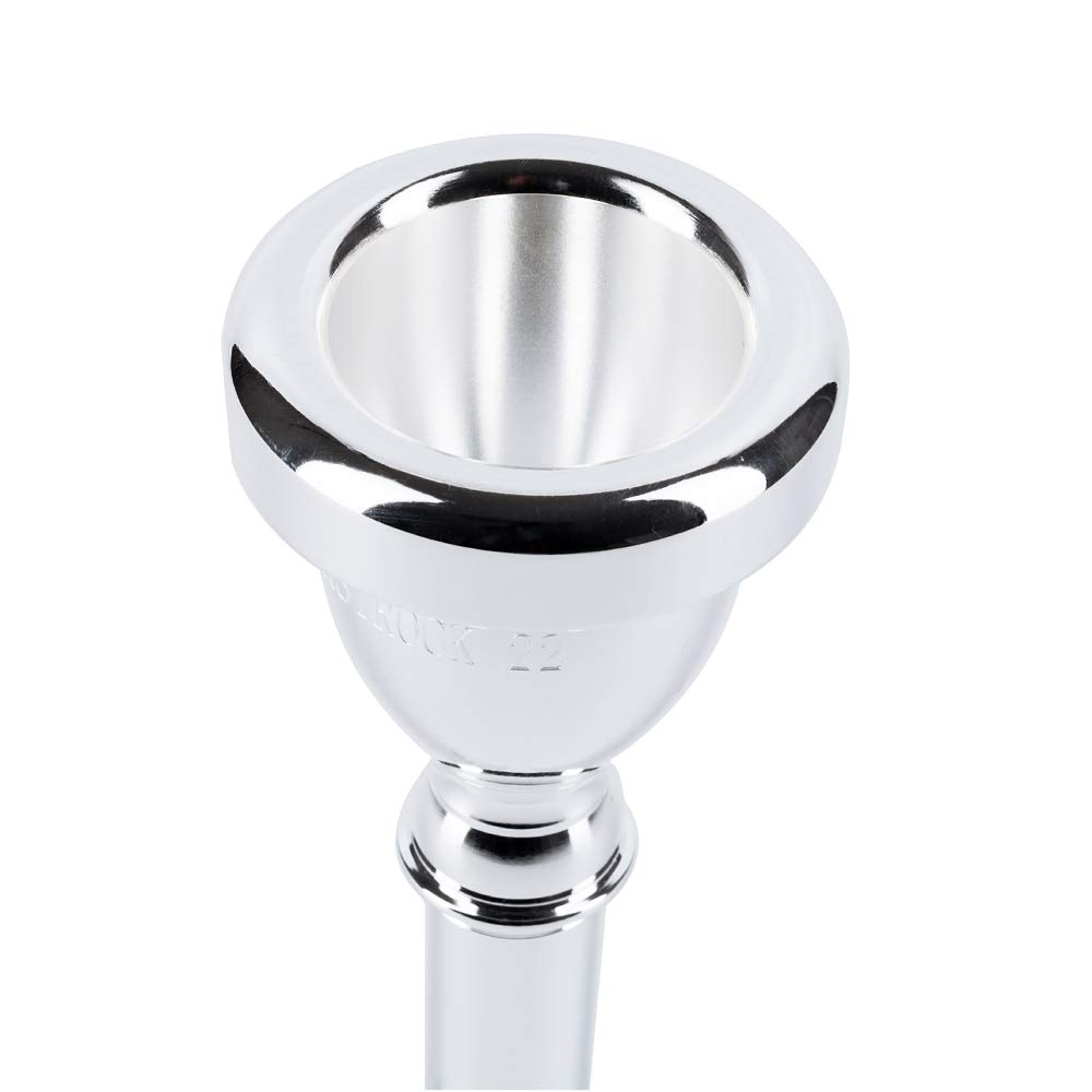 EastRock Standard Tuba Mouthpiece, Silver Plated Tuba Mouthpiece Size 22, Tuba Player Replacement Tuba Parts Vacuum Packed