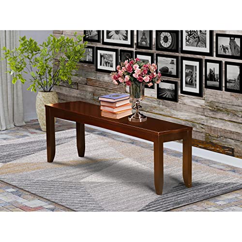East West Furniture Lynfield Dining Room Bench with Solid Wood Seat, 52x15x18 Inch, Espresso