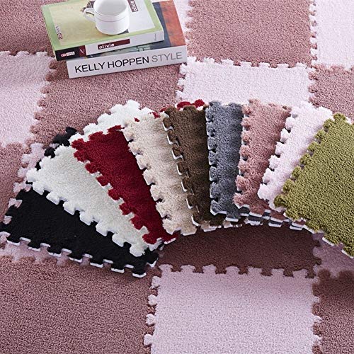 ALGFree Soft Foam Play Mats, Suede Interlocking Tiles Non-Slip Splice Protective Flooring Mats Childrens Room Crawling Mat, 30x30x1cm,Free Splicing (Color : E, Size : 20pcs)