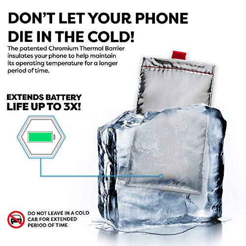 PHOOZY Apollo Series Thermal Phone Case - Insulated, Ultra-Slim Pouch Protects Your Phone from Overheating in The Sun & Extends Battery Life. Floats in Water. AS SEEN ON Shark Tank - Silver - Large