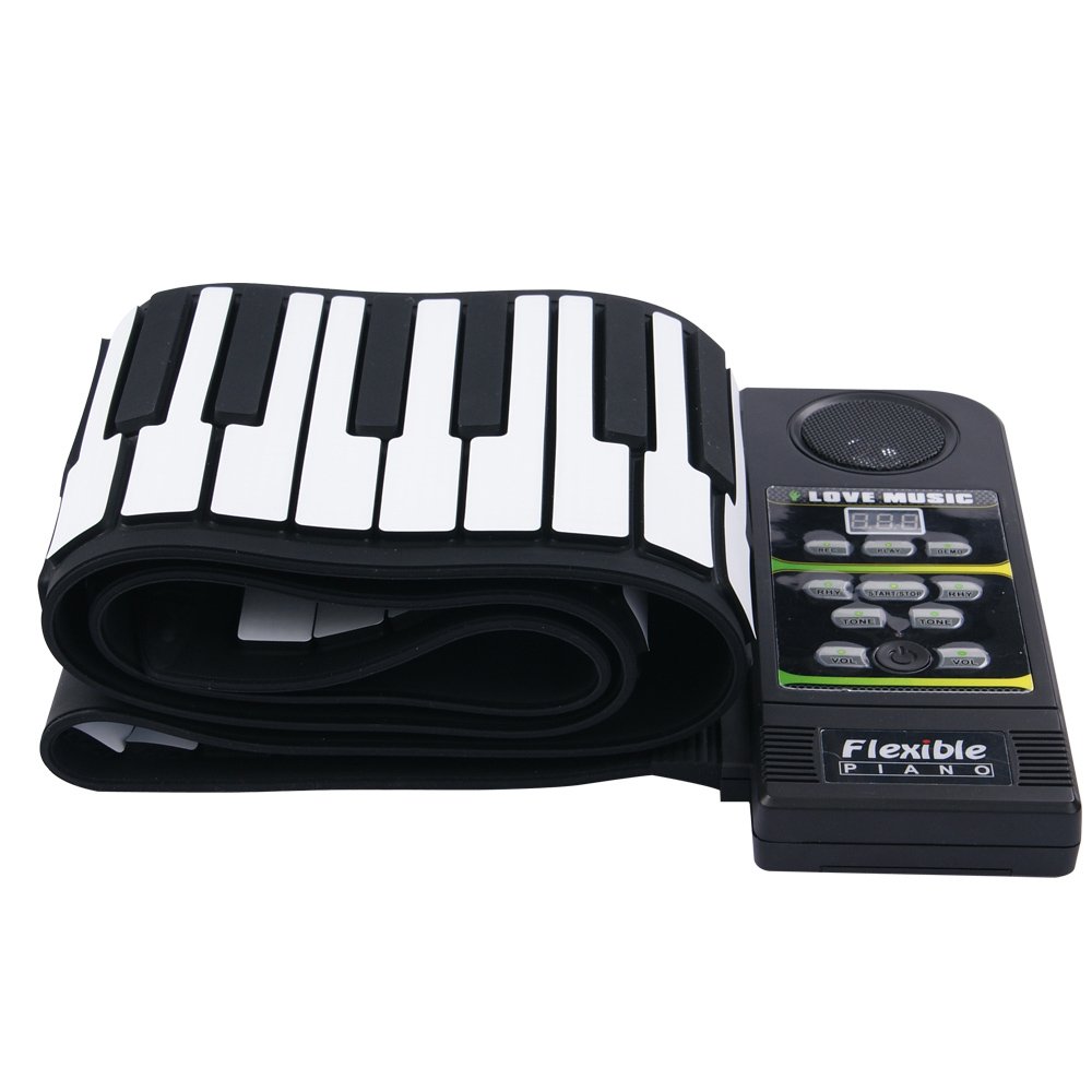 an-do-er 88 Key Electronic Piano Keyboard Silicon Flexible Piano with Loud Speaker and Foot Pedal