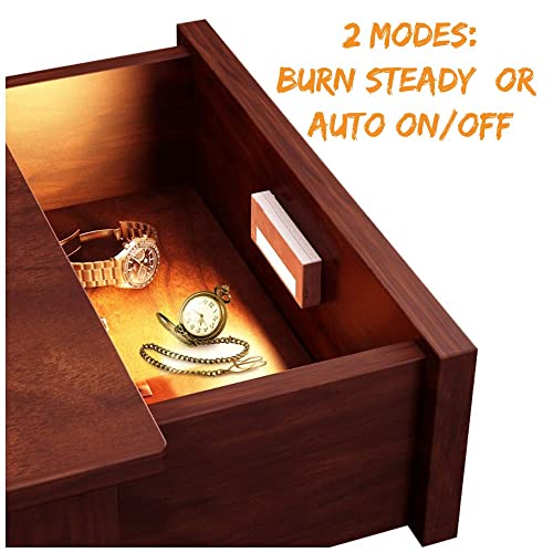 Amagle 4 Pack Magnetic Door Open Sensor Cupboard Drawer Closet Light Battery Operated Automatic Turn On Cabinet Light Stick Led Puck Lights Lighting for Wardrobe Kitchen Basement Trunk