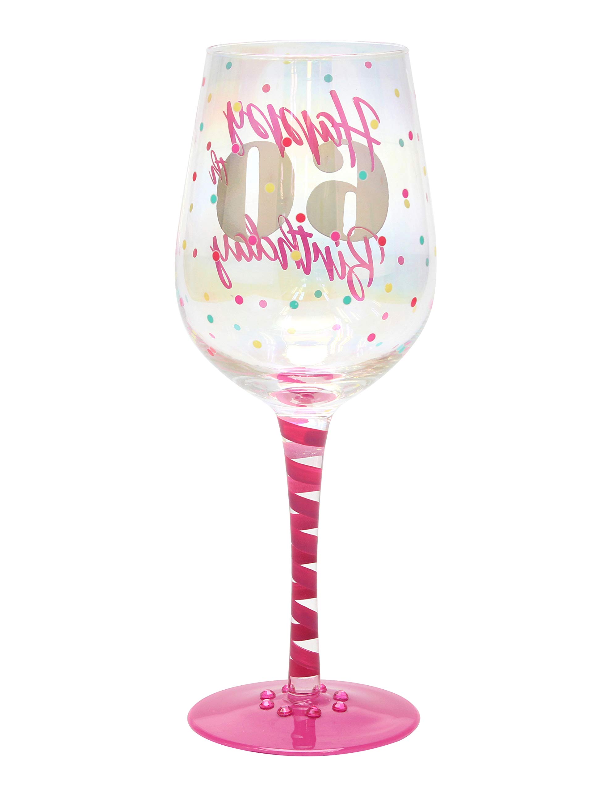 Top Shelf Decorative 60th Birthday Wine Glass, For Red or White Wine, Unique Gift Idea
