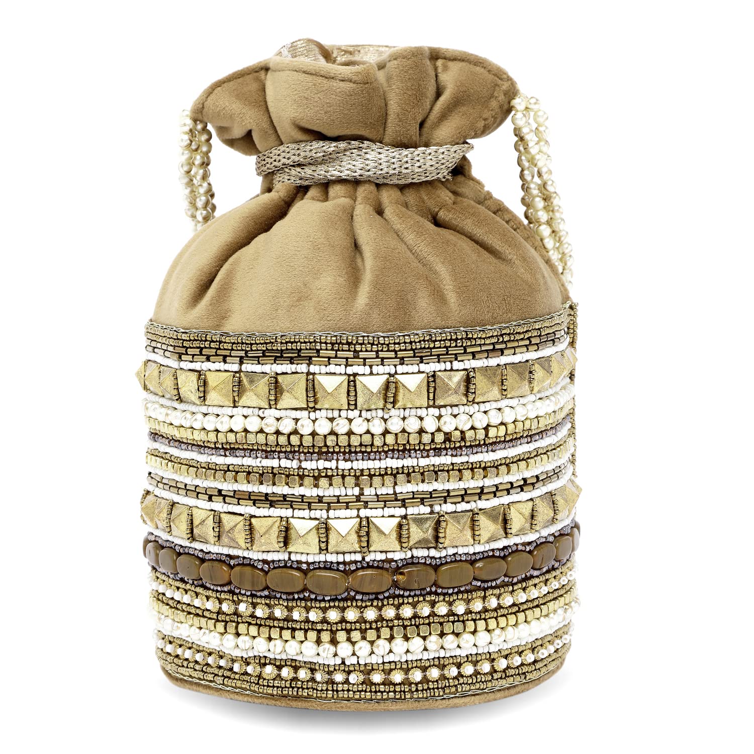 Aheli Indian Potli Bags for Women Evening Bag Clutch Ethnic Bride Purse with Drawstring (P20W)