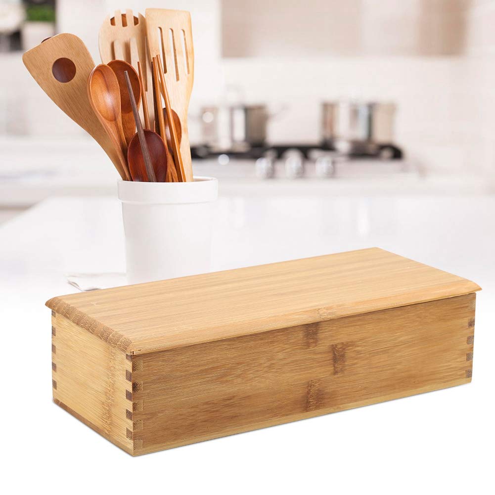 Aqur2020 Chopstick Holder Storagechopstick Box Japanese Chopsticks Box Tableware Spoon Cage Bamboo Storage Box Container