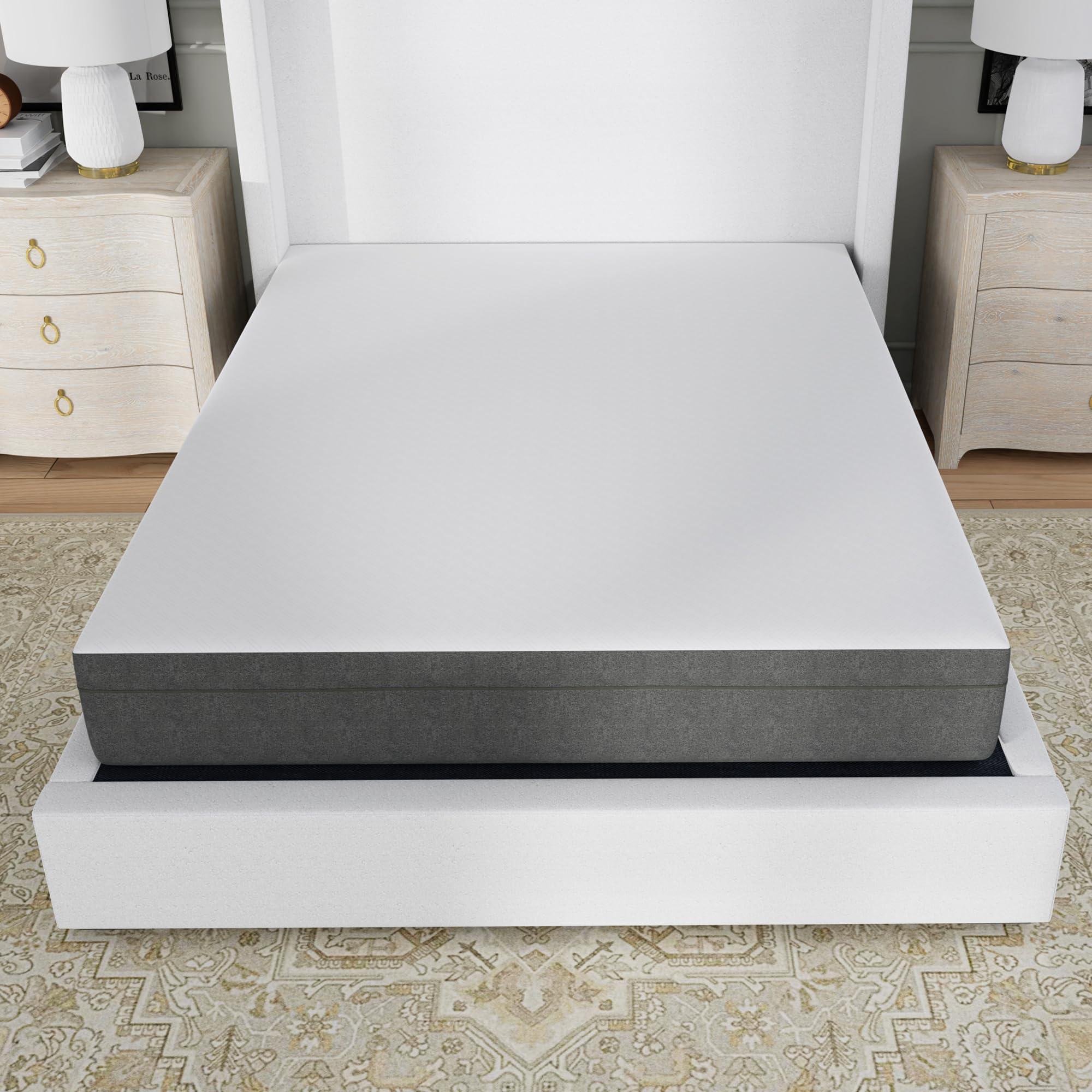 Blissful Nights - Twin Long Mattress - Medium Firm 10" Cool Gel Memory Foam with Patented Edge Support and Cooling Air Grid - CertiPUR-US Certified Foams