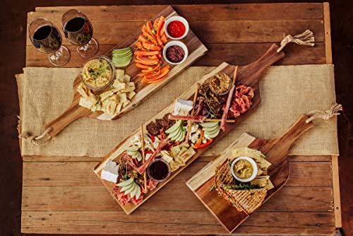 PICNIC TIME NFL Los Angeles Rams Artisan 24" Acacia Charcuterie Board with Raw Wood Edge - Cheese Board - Serving Platter