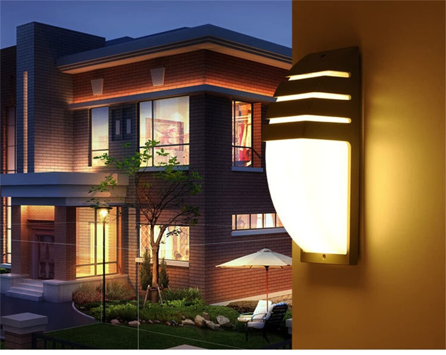 Modern and Simple Led Home Wall Lamp Aluminum Corridor Aisle Outdoor Waterproof Garden Light Porch Radar Motion Sensor Courtyard Ac90~260v (White)