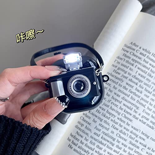 Compatible with Samsung Galaxy Buds2 pro(2022)/Galaxy Buds Live/Galaxy Buds pro/Galaxy Buds 2 Charging Box,3D Camera Can Light Up Silicone Earphone Case with Keychain