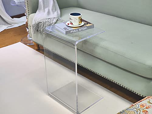 TPZLRN FBA Acrylic Coffee Table, Small Clear Safe Rounded-Edge Coffee Table for Livingroom, Easy to Clean Anti-Scratch Home Decor Supplies(1PCS)