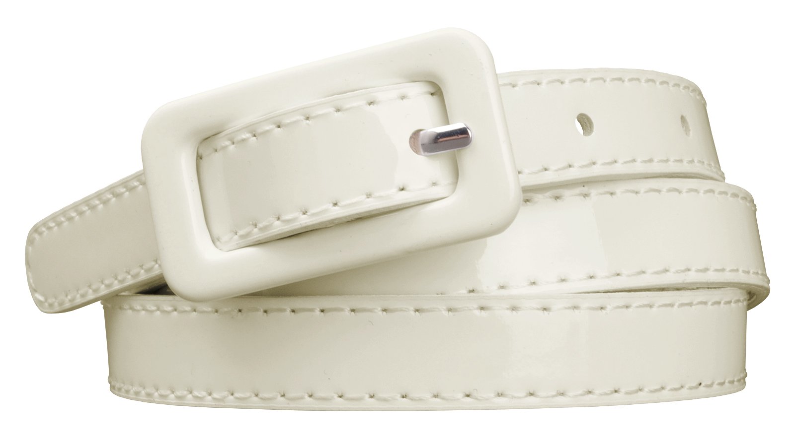 AnnaKastle Womens Covered Buckle Patent Leatherette Skinny Belt (L(35.5"-39.5"), Pink)