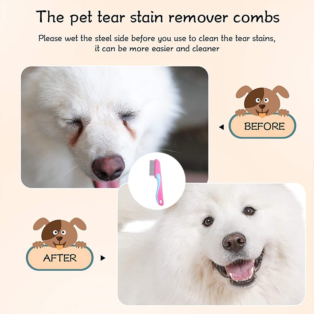 Tick Remover Tool Set - Comb, Tweezer, and Flea Comb for Dogs, Cats, and Humans (3+1+1 Pack), Pink