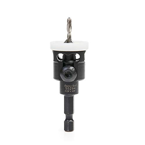 Amana Tool - (55294) Carbide Tipped 82° Countersink with Adjustable Low Friction Depth Stop, 3/8 Dia x 1/8 Drill Dia x 1/4 Inc