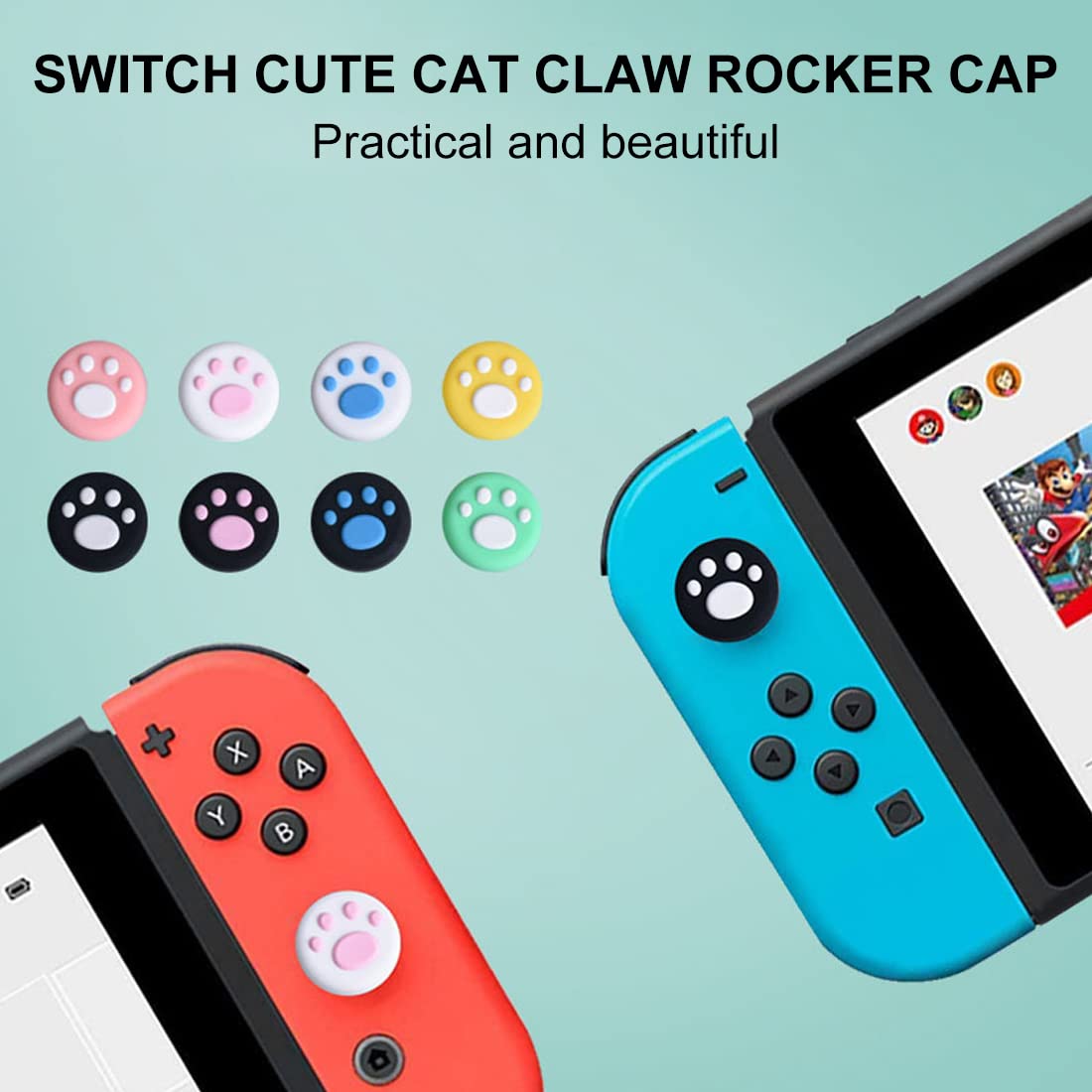 Aibada 26 Piece Silicone Case Compatible with PS5/PS4/FAT/Slim/Pro Xbox One/Xbox 360 Controller (Cat Paw Model, Multicoloured)