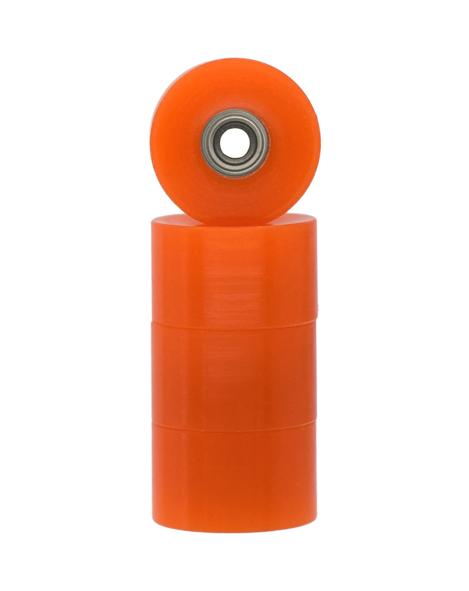 Teak Tuning Apex 71D Urethane Fingerboard Wheels - Cruiser Style, Bowl Shaped, 8.7mm Diameter - ABEC-9 Stealth Bearings - Made in The USA - Lava Orange Colorway