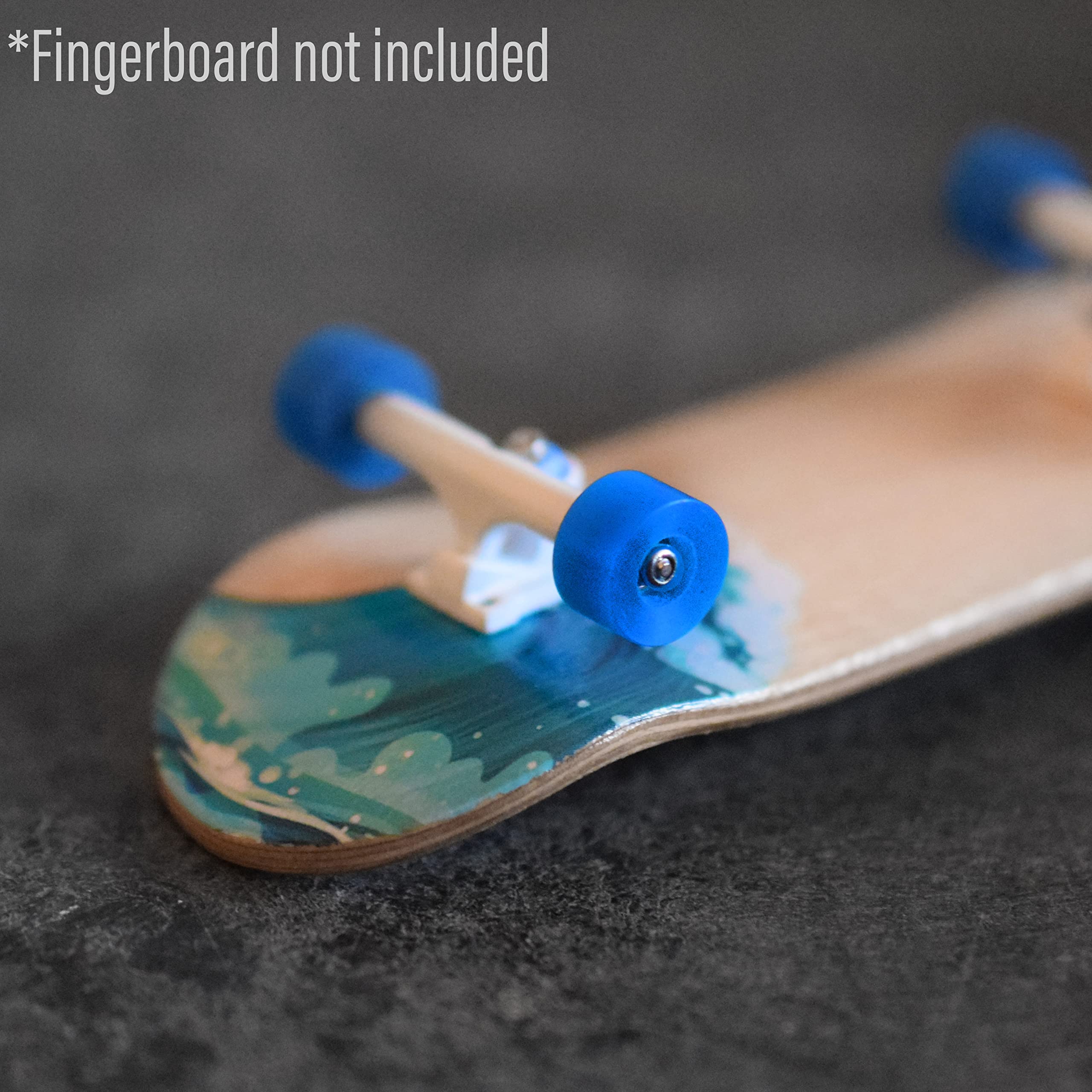 Teak Tuning Apex 71D Urethane Fingerboard Wheels - Cruiser Style, Bowl Shaped, 8.7mm Diameter - ABEC-9 Stealth Bearings - Made in The USA - Cobalt Blue Colorway