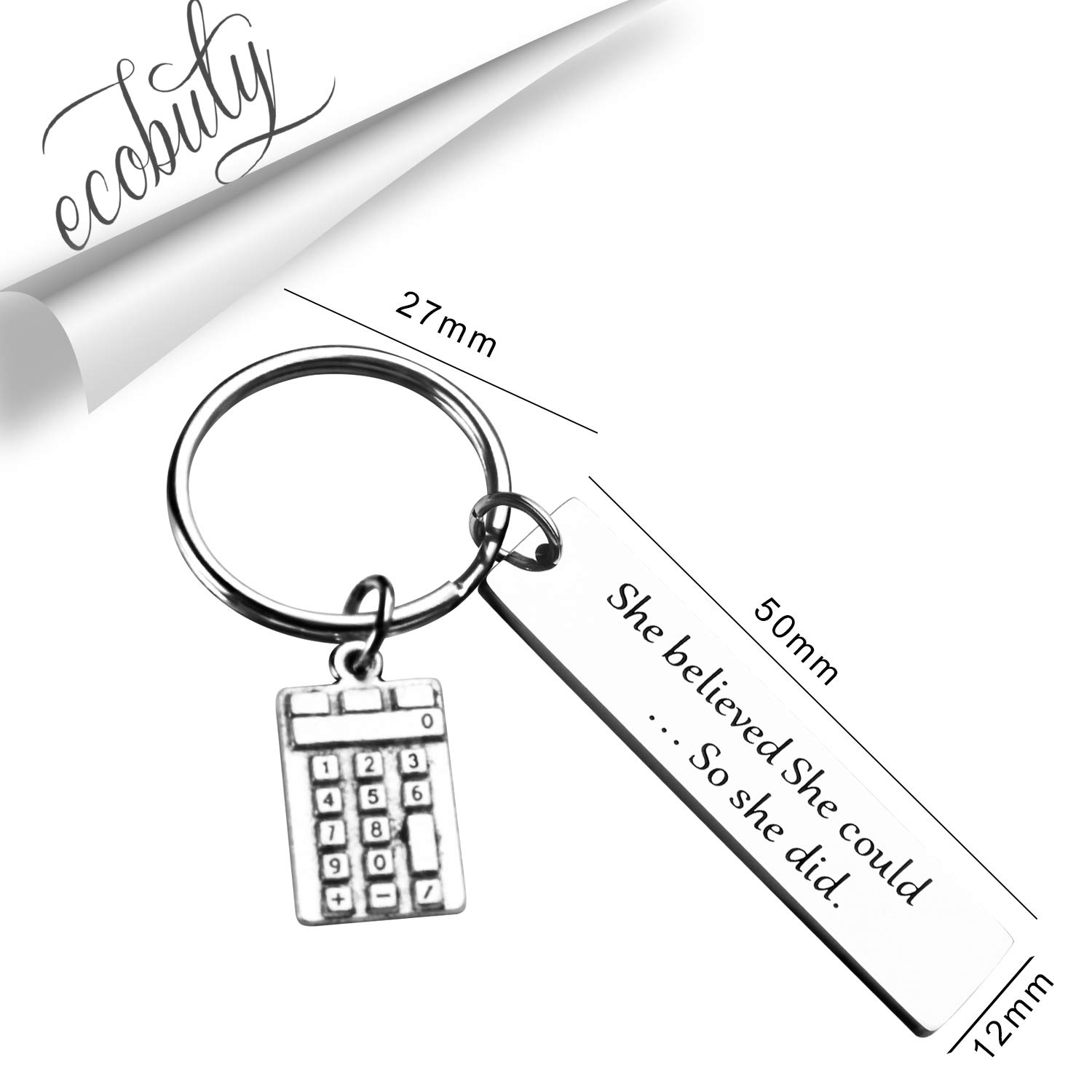 Accountant Gift CPA Gift She Believed She Could So She Did Keychain Graduation Gift for Accountant Auditor Gift (Accountant-KR)