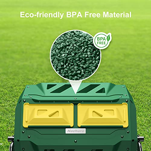 Compost Tumbler Bin Composter Dual Chamber 43 Gallon (Bundled with Pearson's Gardening Gloves)