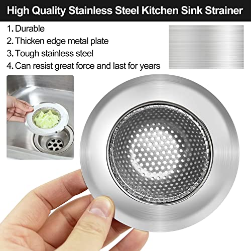 ARLBA 2Pack 304 Stainless Steel Sink Protector for Double Kitchen Sink Rear Drain,(13"x16"& 11.26"x14.5") Metal Sink Grid Sink Grate Sink Rack for Bottom of Kitchen Sink w/Sink Strainers Rubber feet