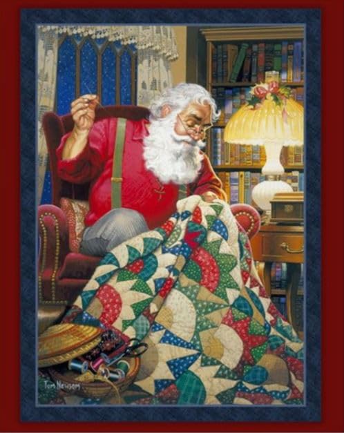 Quilting Santa Fabric Quilt Panel 100% Cotton, 36" x 45"