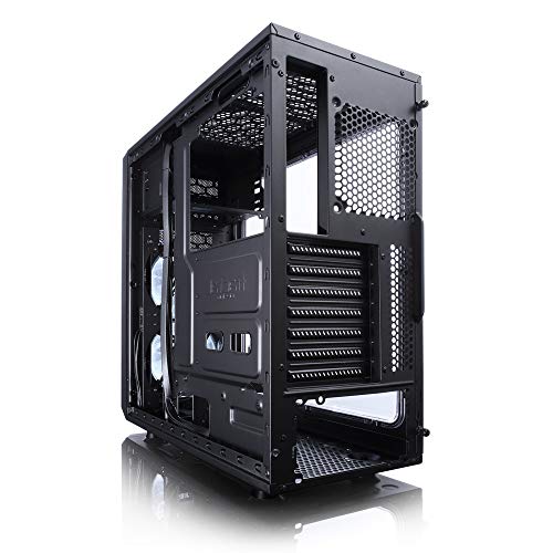 Fractal Design Focus G - Mid Tower Computer Case - ATX - High Airflow - 2X Fractal Design Silent LL Series 120mm White LED Fans Included - USB 3.0 - Window Side Panel - Black