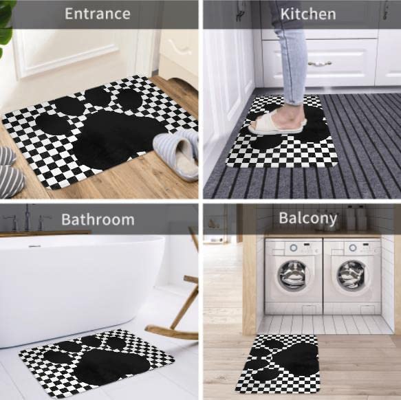 Animal Cat Pattern Kitchen Rug Mat Non Slip Anti Fatigue Standing Mat Runner Rug Washable for Kitchen Bathroom, 16x24 Inch